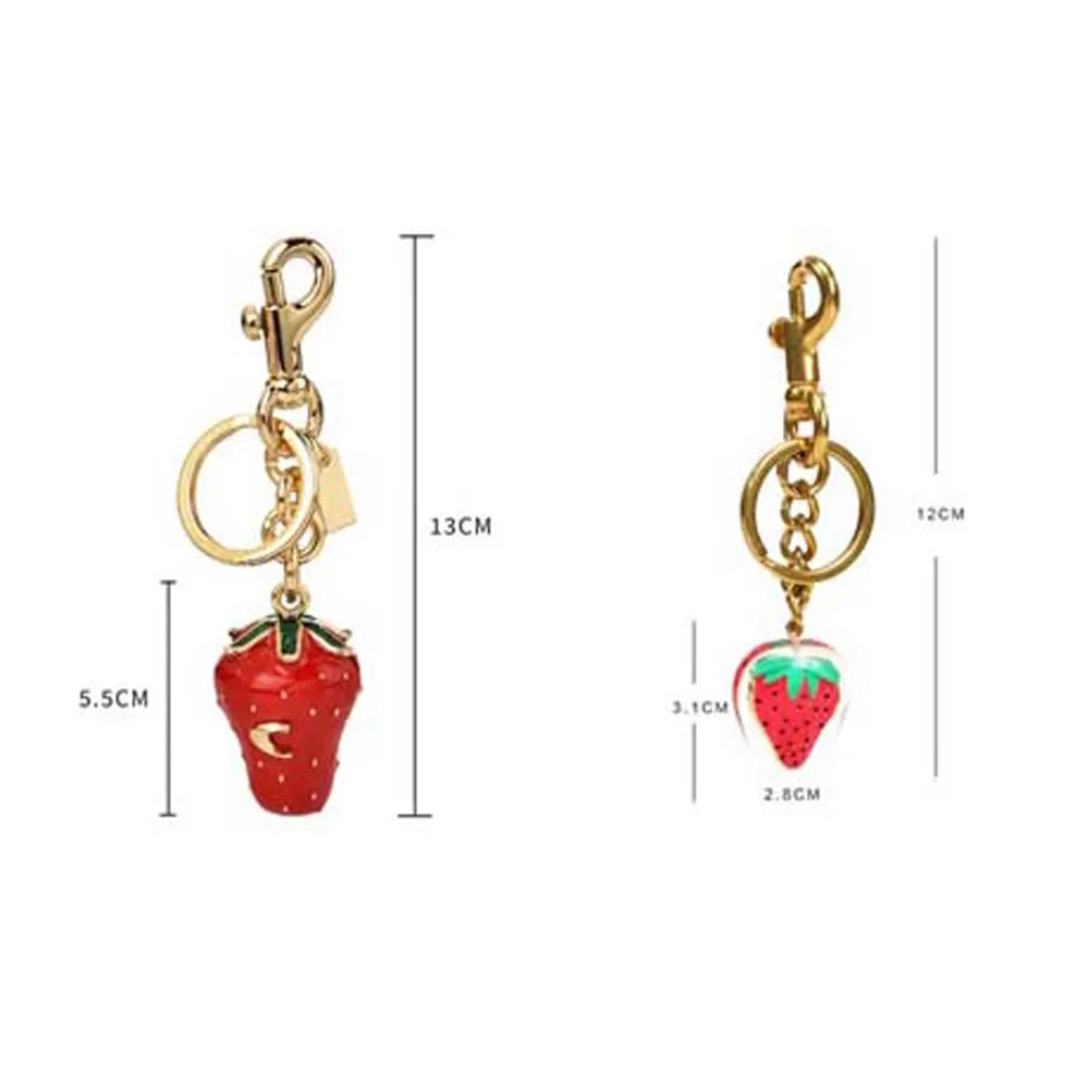Strawberry Shortcake Keychain Handbag Charm, Crystal Strawberry Keyring ...