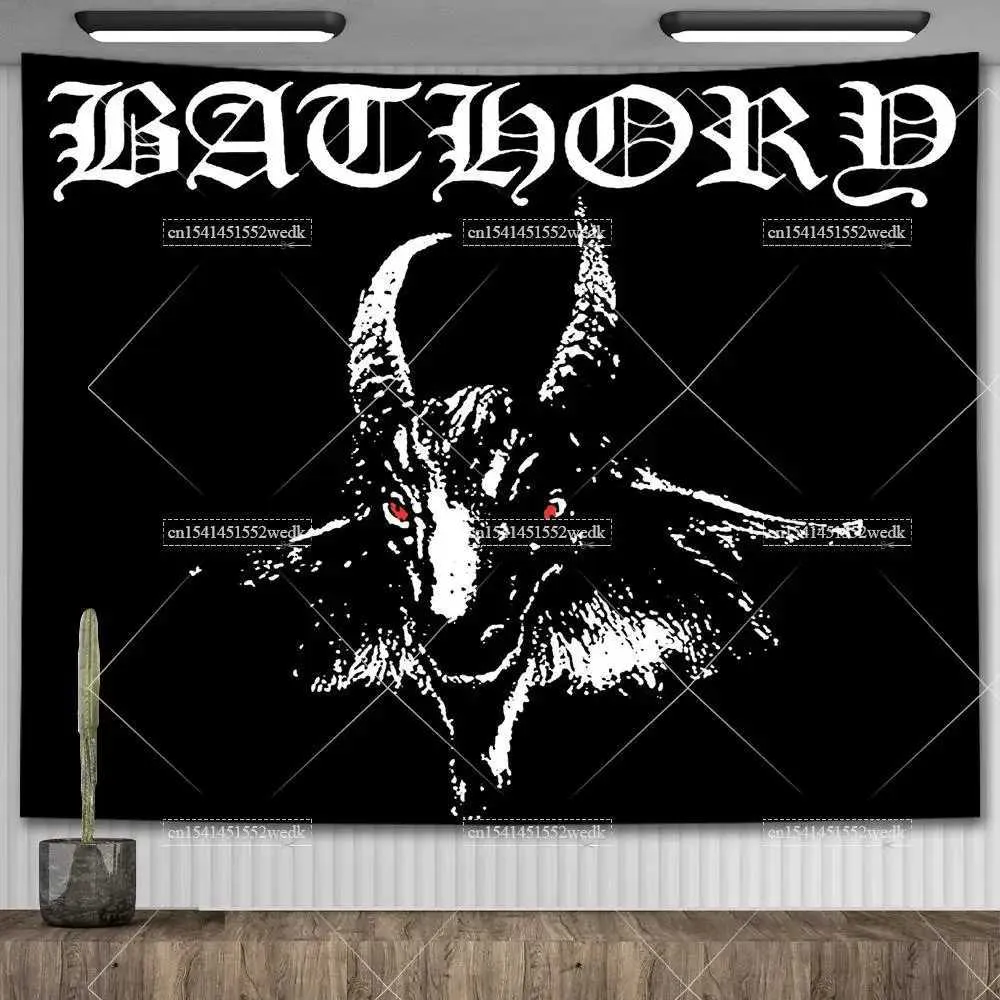 Bathory Goat Album Cover Tapestry Pentagram Band Wall Decor For ...