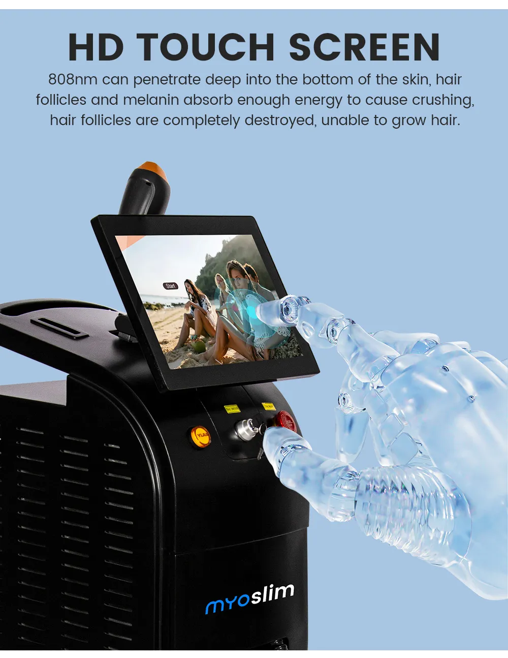 Vertical 808nm Diode Laser Hair Removal Machine: Permanent, Painless ...