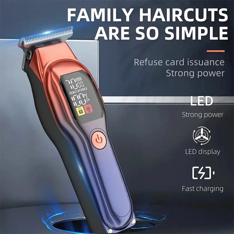 Professional Rechargeable Hair Clippers With Digital Display Low Noise ...