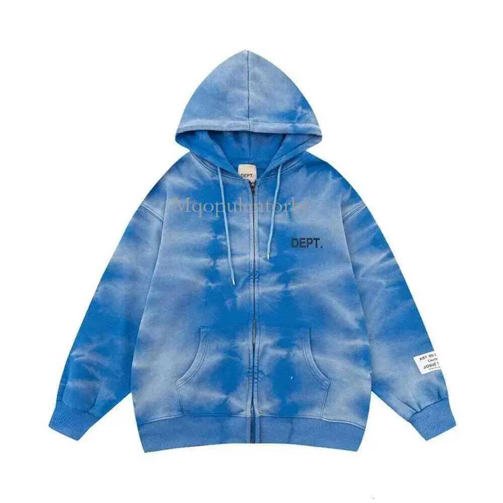 Gallery Detp Retro Tech Fleece Hoodie Zipper Letter Print Long ...