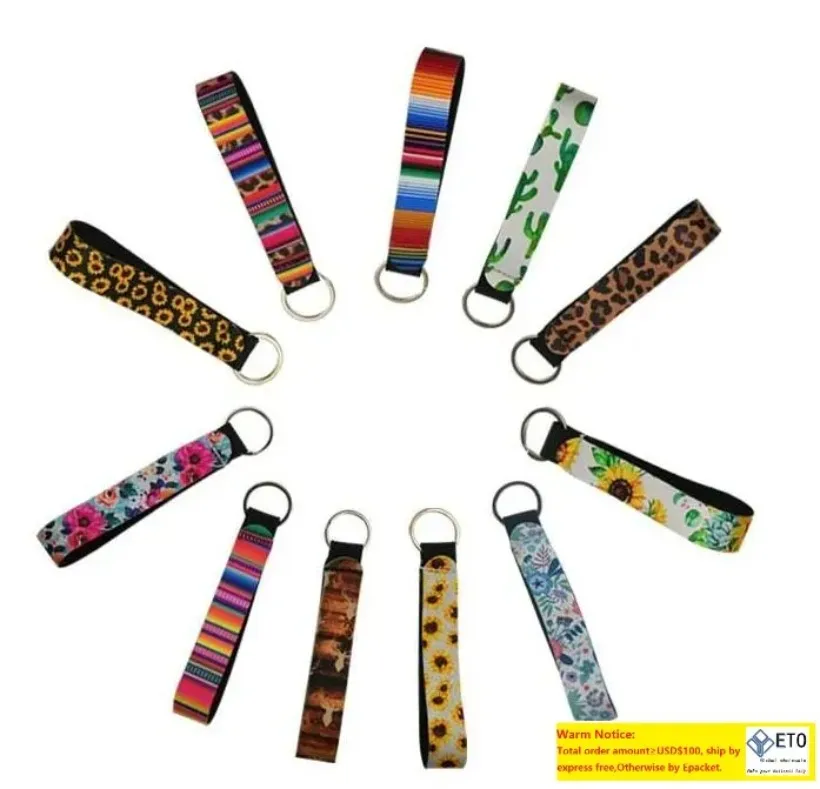 Hot Neoprene Wristlet Keychain Lanyard Serape Print with Strap Band ...