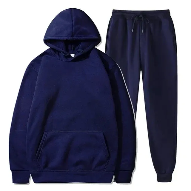 Basic Fleece Hoodies and Sweatpants Set Men's Jogger Wholesale Track ...