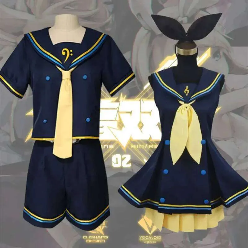 Rin Kagamine Cosplay Outfit: 2025 Halloween Uniform Costume Set ...
