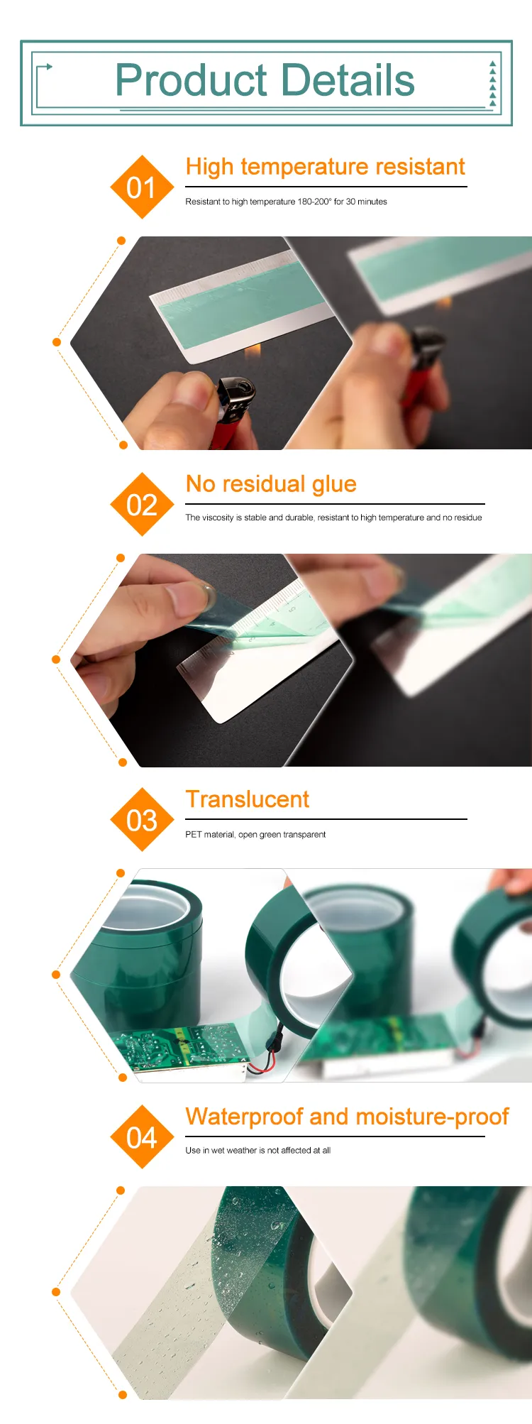 PET High Temperature Foil Tape with Chemical Resistance for Circuit ...