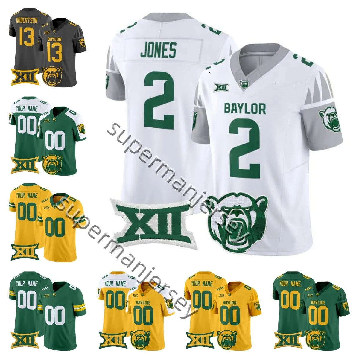 Custom 2026 2025 Custom Baylor Football College Jersey All Mike ...
