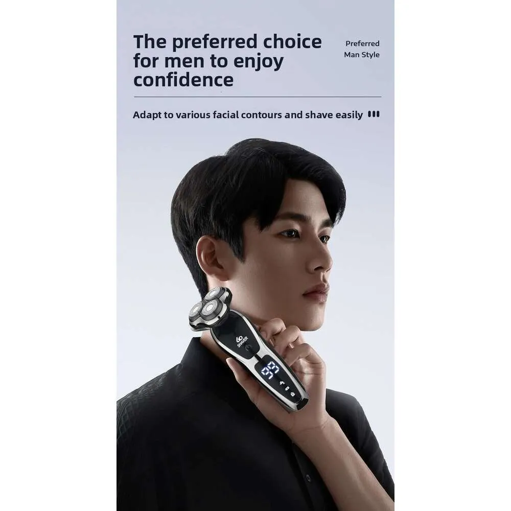 Electric shaver mens razor with four blades, 2-hour charge, 60-minute ...