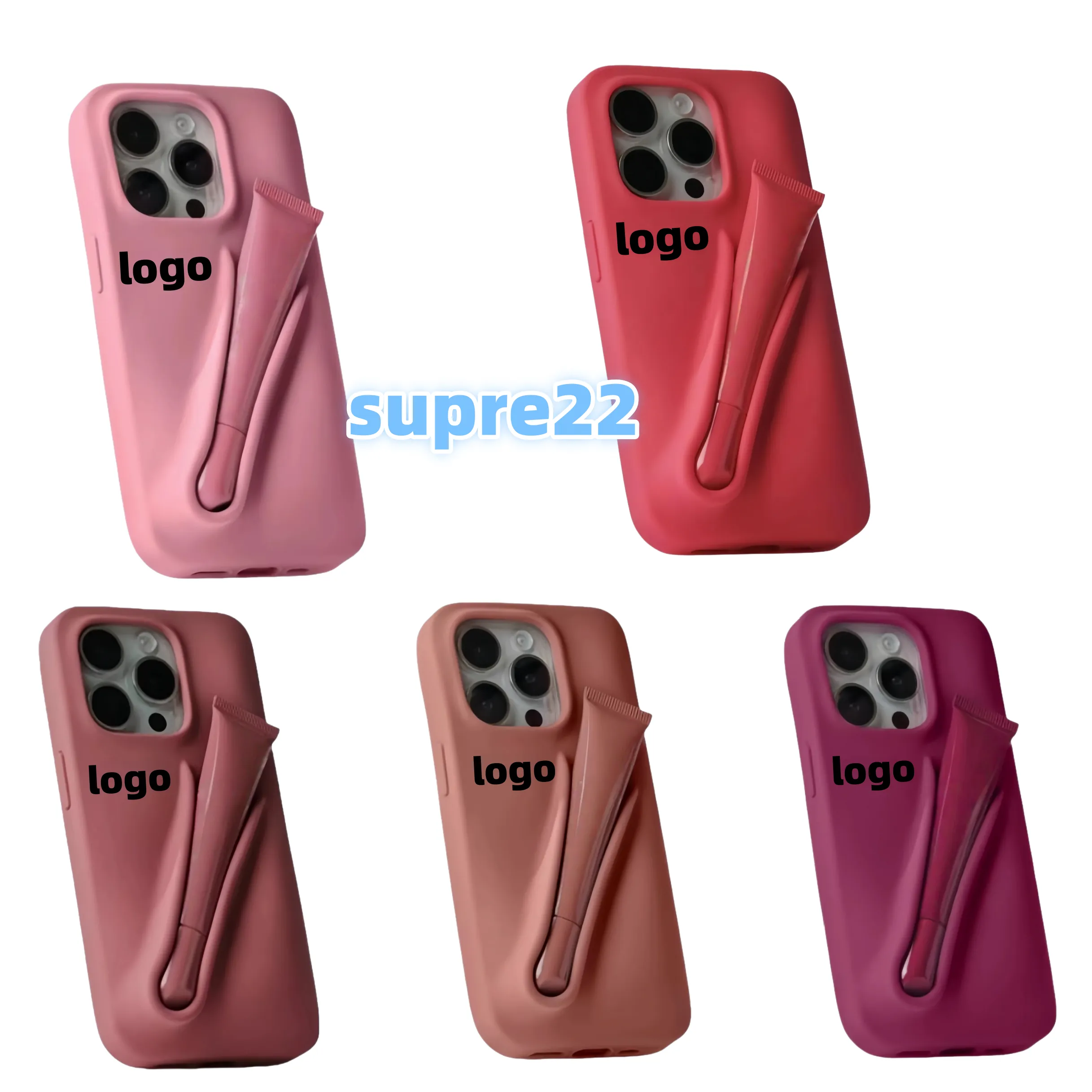Lipstick Silicone Phone Case Portable Lip Balm Holder Cover For IPhone ...