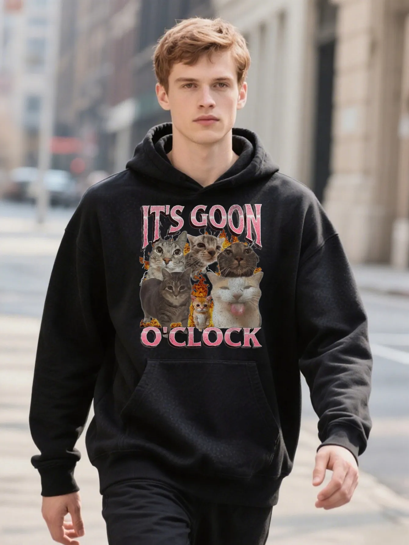 Men's It's Goon O'Clock Laughing Meme Hoodie - Cotton Lightweight ...