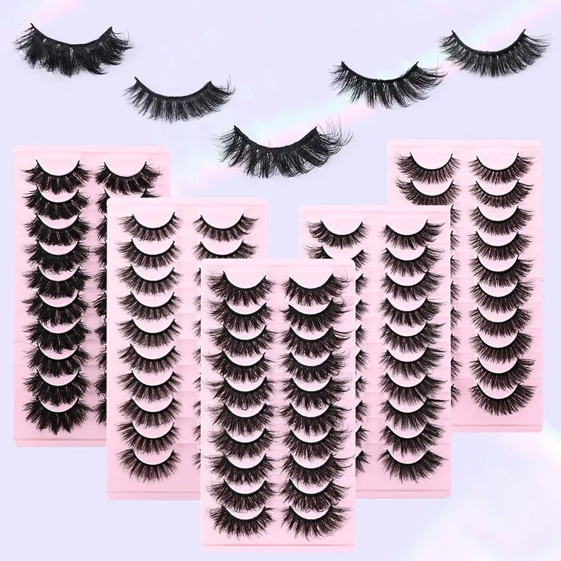 Multi-Layer 3D Faux Mink Lashes, Thick Curly False Eyelashes, Fluffy ...