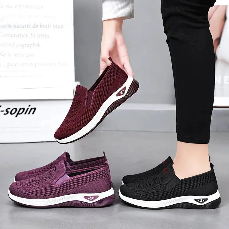 Spring and Summer Women's Knitted Breathable Sports Running Casual Work ...