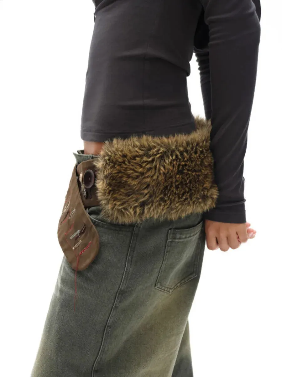 Vintage Brown Fur Belts Y2K Furry Waistband For... From Diao05, $35.62 ...
