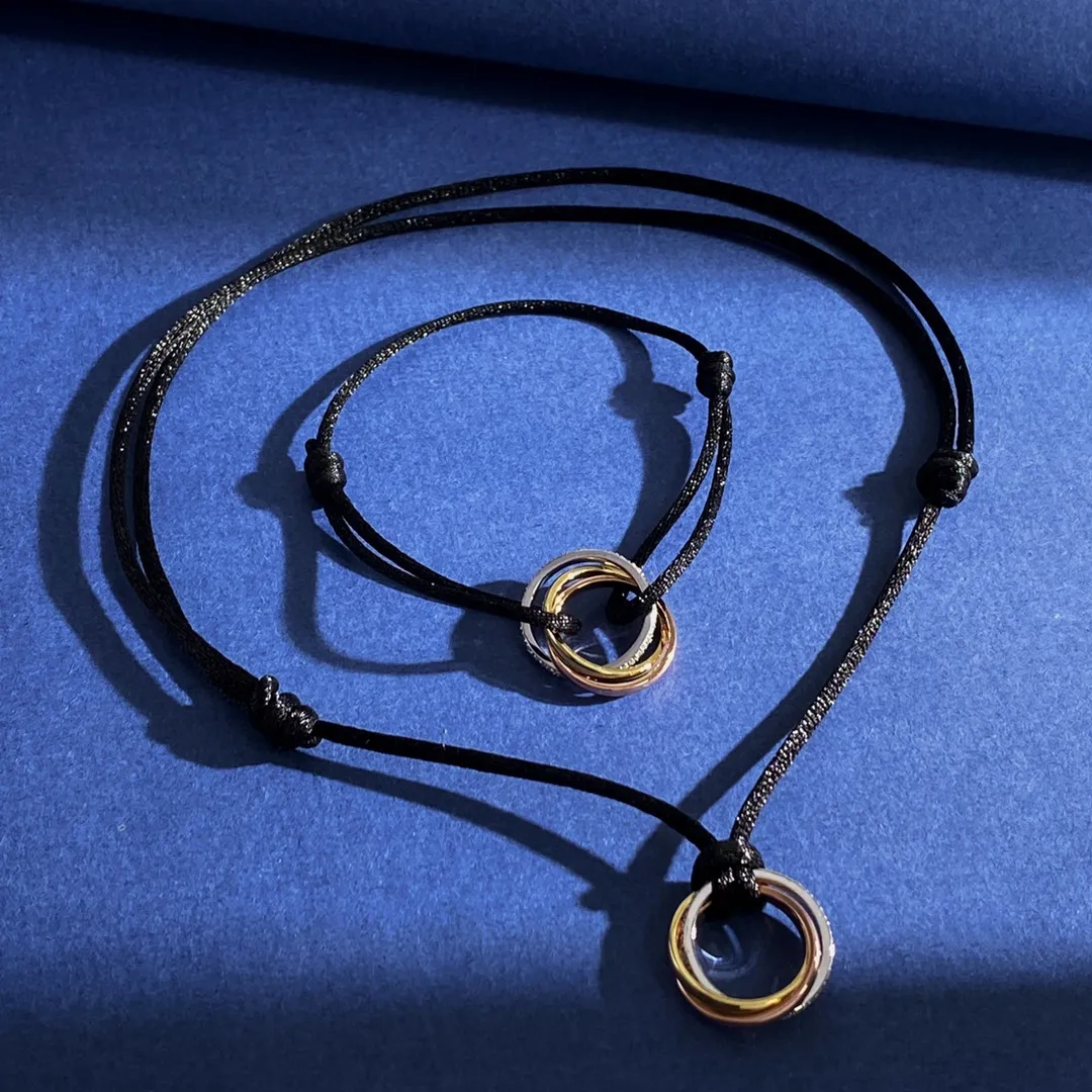 Stylish Black Cord Jewelry Set Interlocking Metal... From Luoyi19870706 ...
