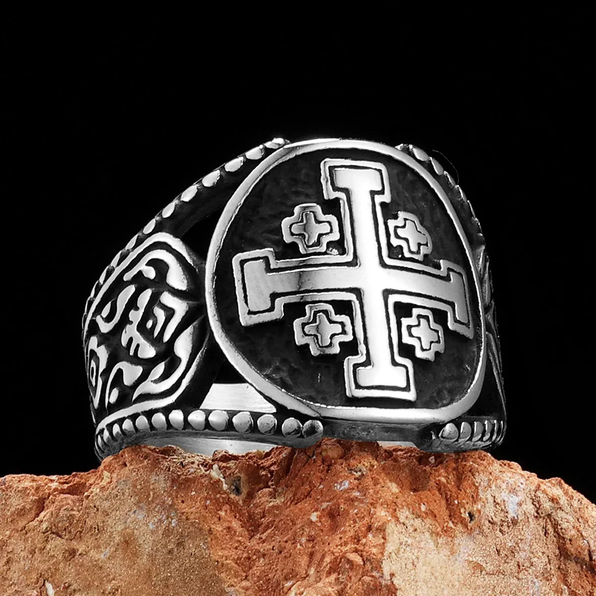 Stainless SteelJerusalem Crusader Cross Men's Self... From Xing05, $6. ...