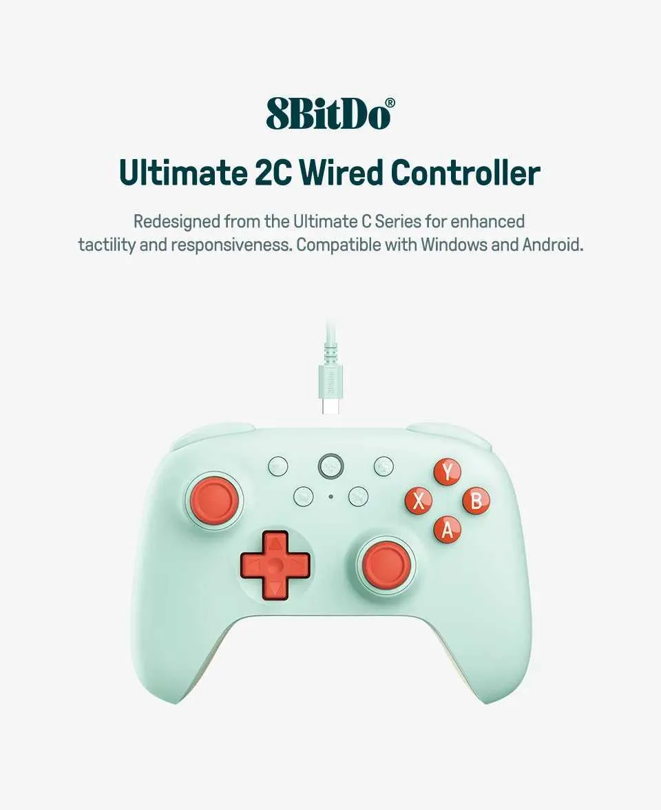 8BitDo Wired Gaming Controller for PC Windows 10 11 Raspberry Pi ...
