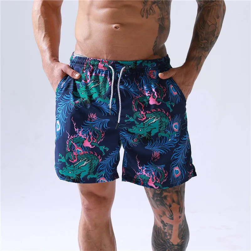 Men's 3D Printed Dragon & Peacock Swim Trunks –... From ...