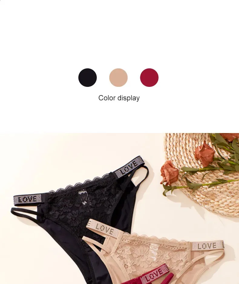 Sexy Lace Comfortable Underwear Fashionable Rope Women's Tangas Letter ...