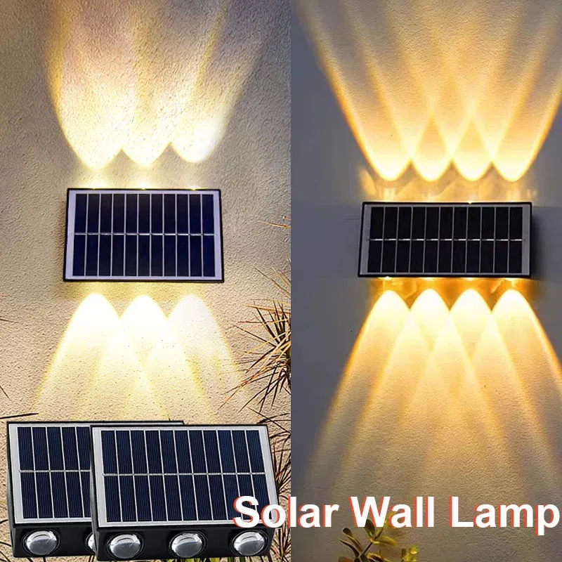 Waterproof Solar Porch Wall Lights With 4/6/8 LED Floodlights For ...