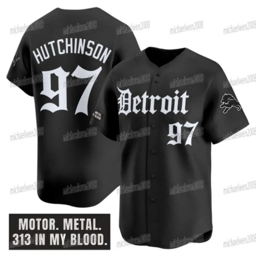14 Amon Ra St. Brown Jahmyr Gibbs MOTOR GOTHIC EDITIO Baseball Jersey ...