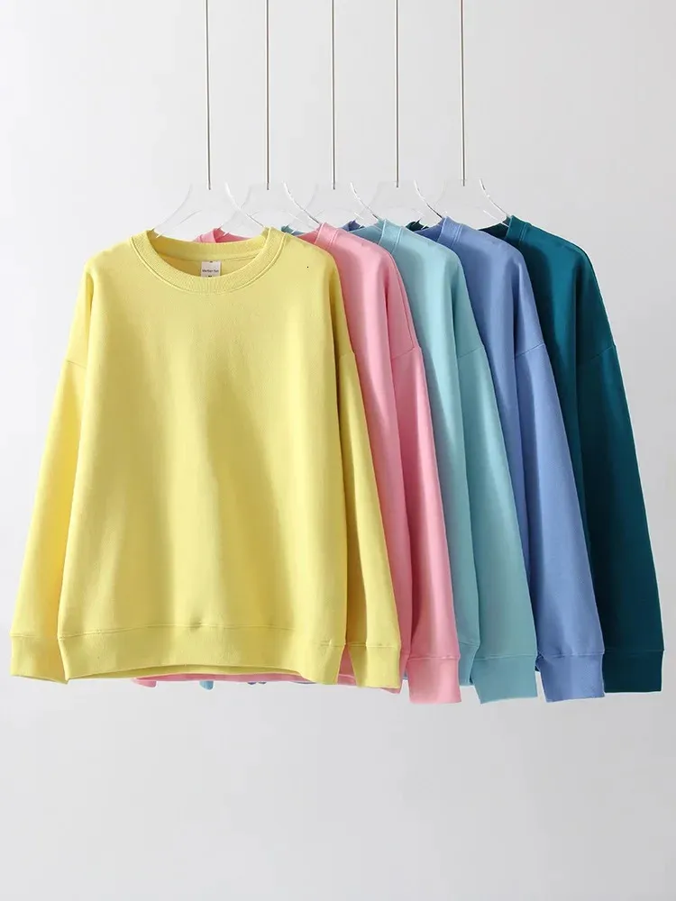 White Oversized Crewneck Sweatshirt Women Autumn Comfort Colors Pink ...