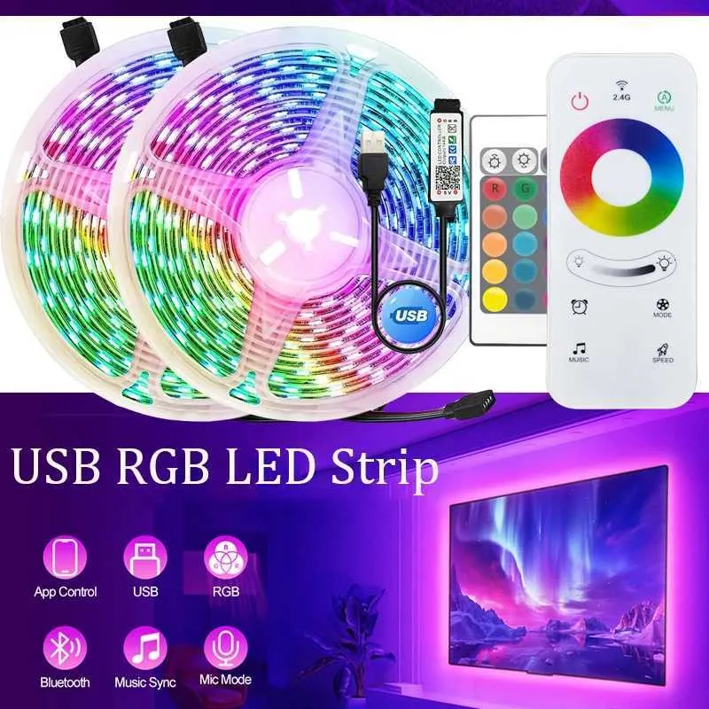Bluetooth LED Light Strips 5050 RGB Tape, Touch Control, Backlight For ...
