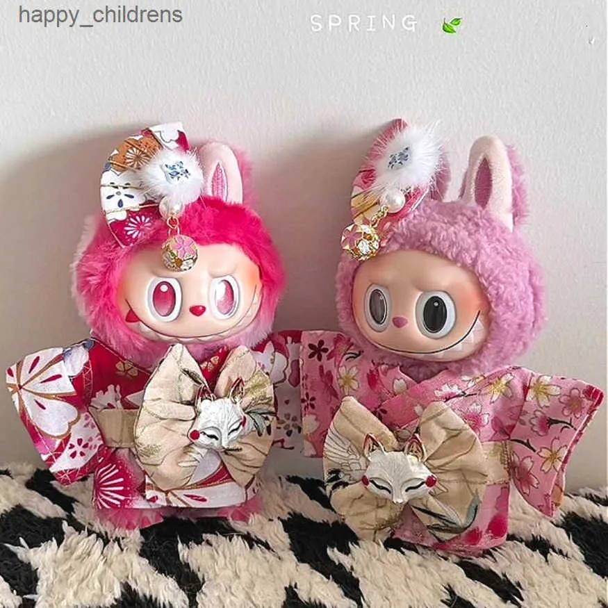 Multi-Style Kimono Outfit for 17cm Labubu Doll, Koi & Cherry Blossom ...