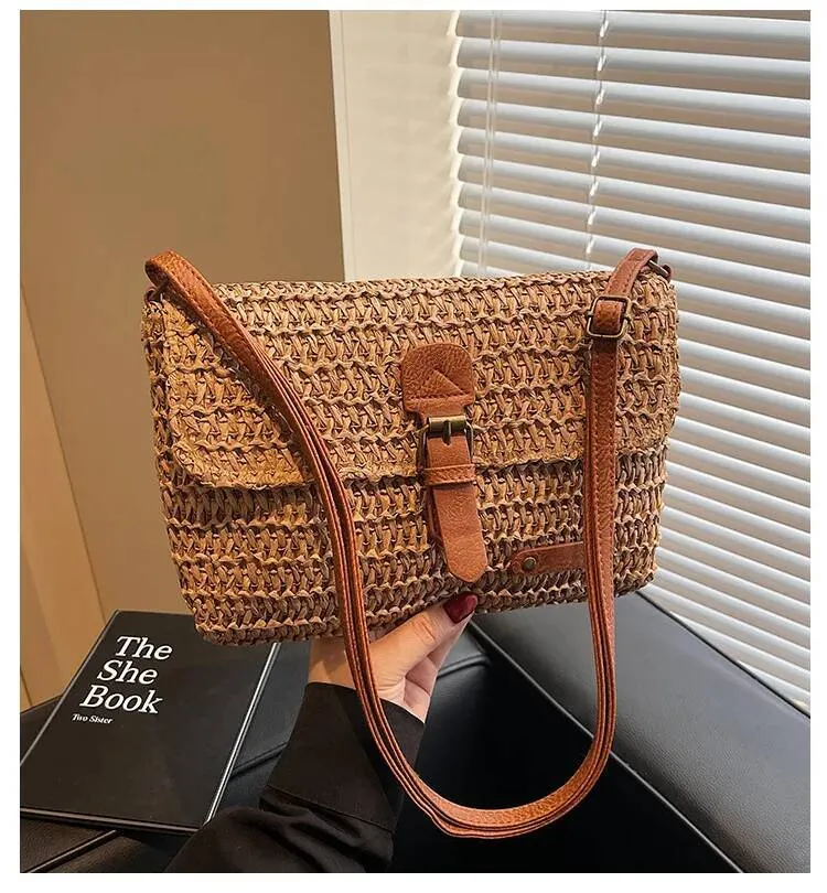 New Women's Straw Bag: Fashionable, Trendy, Versatile, Stylish Shoulder ...