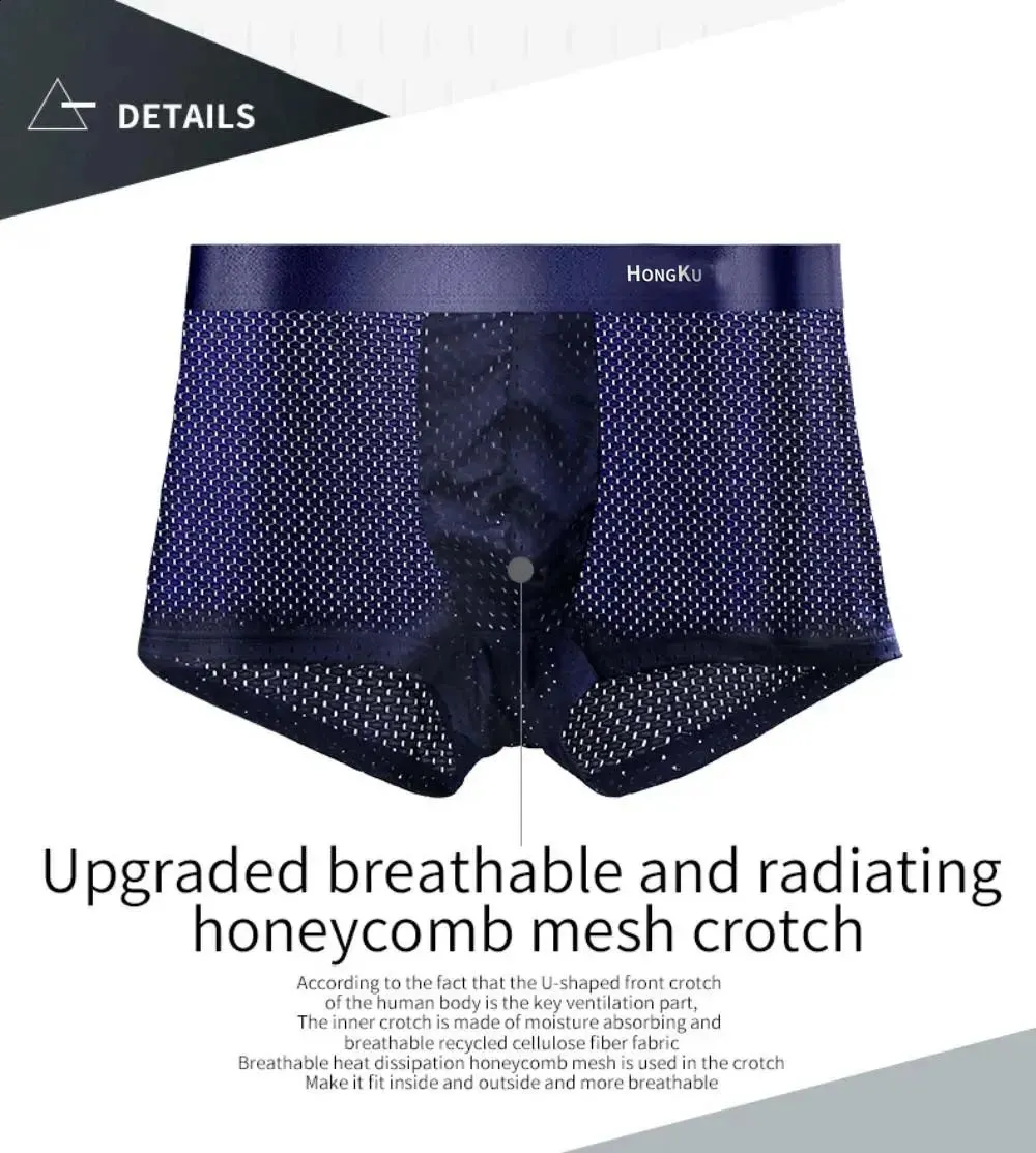 Men's Underwear Boxershorts: Breathable Bamboo Boxer Briefs with Hole ...