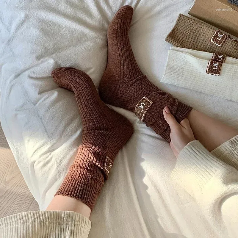 Women's Winter Wool Cashmere Socks Warm Thick Mid Calf Casual Socks For ...