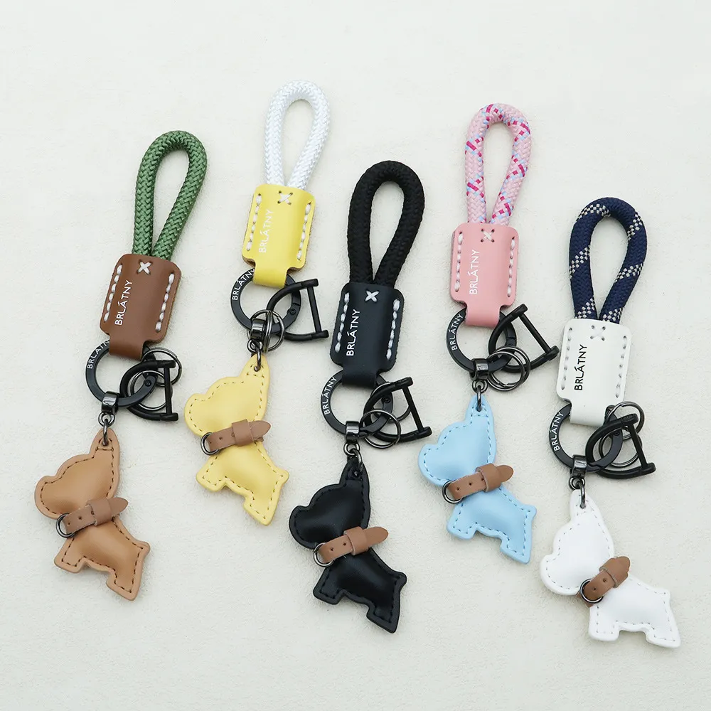 Leather Pony Charm Keychain: Cute Horse Pendant with Bow Tie, Braided ...