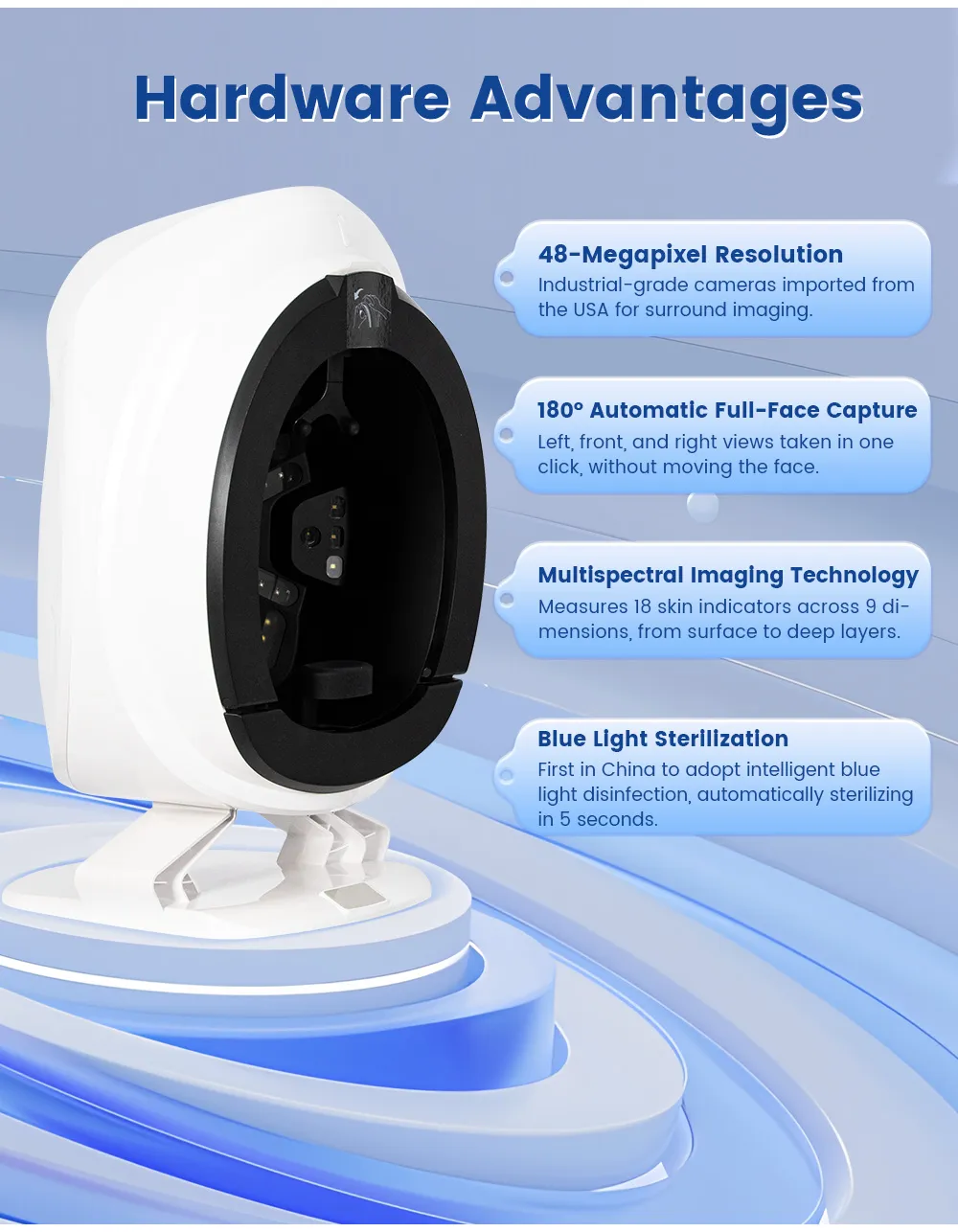 X5 Mirror Skin Analysis: 8 Spectra 3D Intelligent Mirror Wood Lamp ...