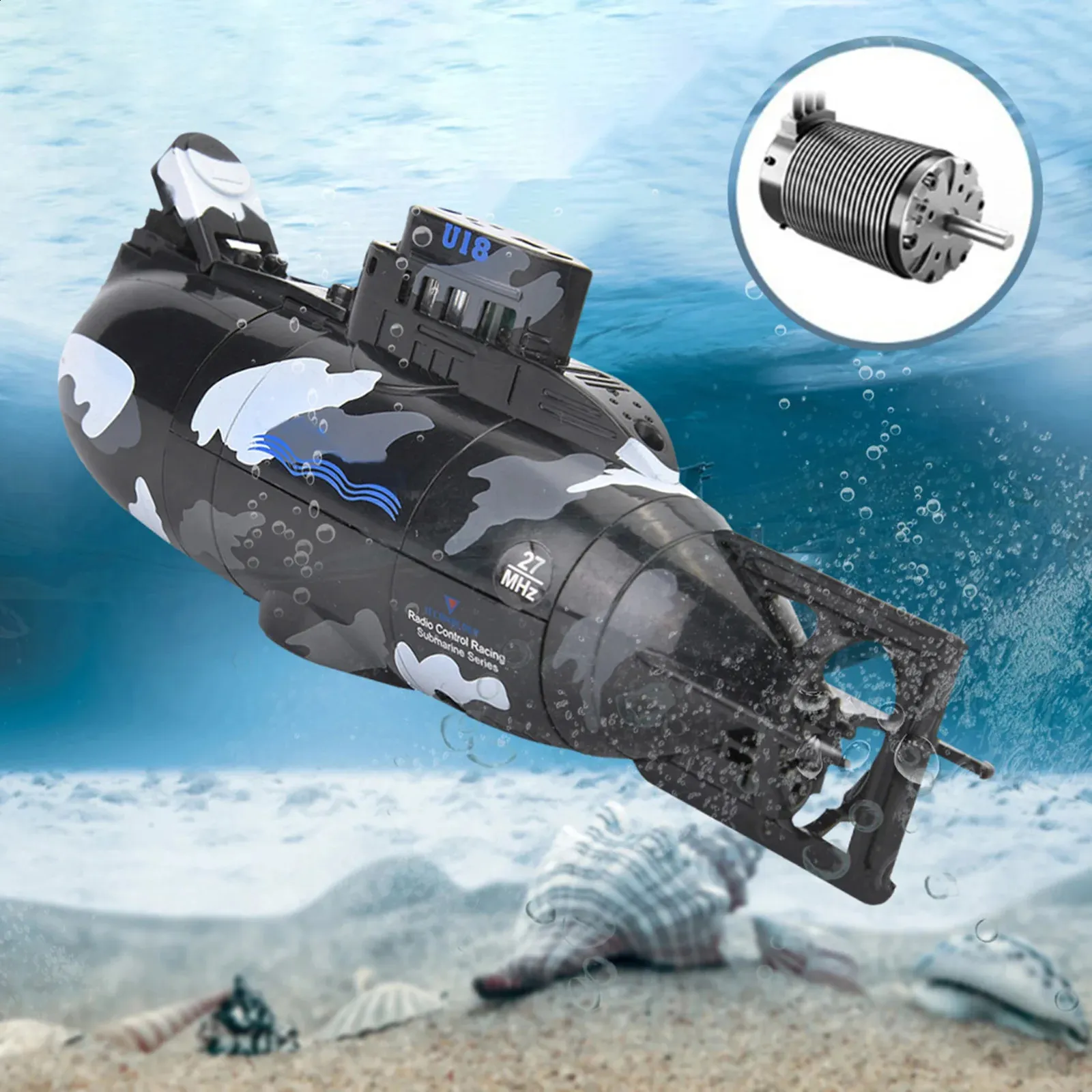 6 Channel Military Micro Submarine Model: Remote Controlled Submarine ...