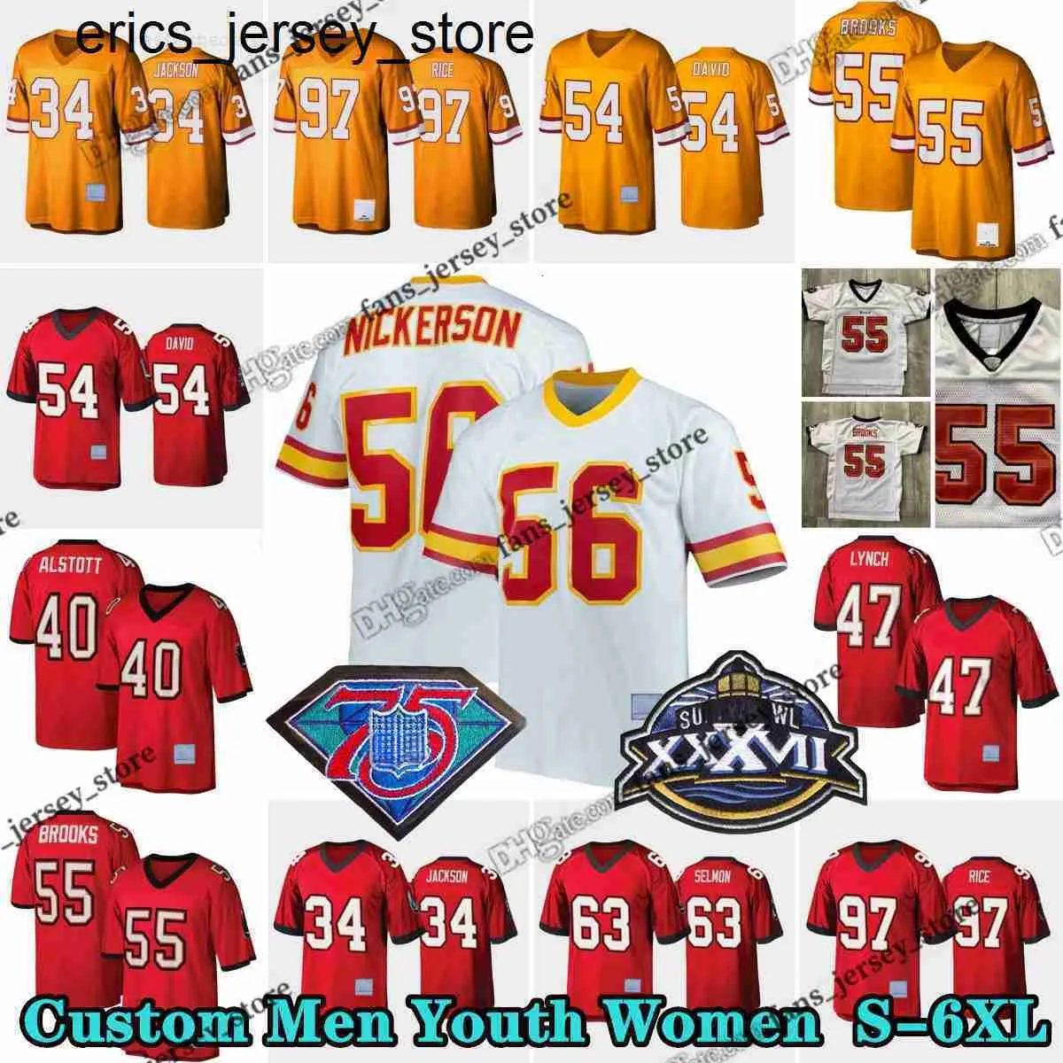 2026 Custom 75th Throwback 55 Derrick Brooks 1995 Football Jerseys 63 ...