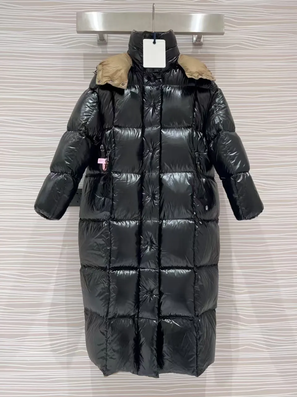 Women long puffer coat winter jacket with fur hood insulated down ...