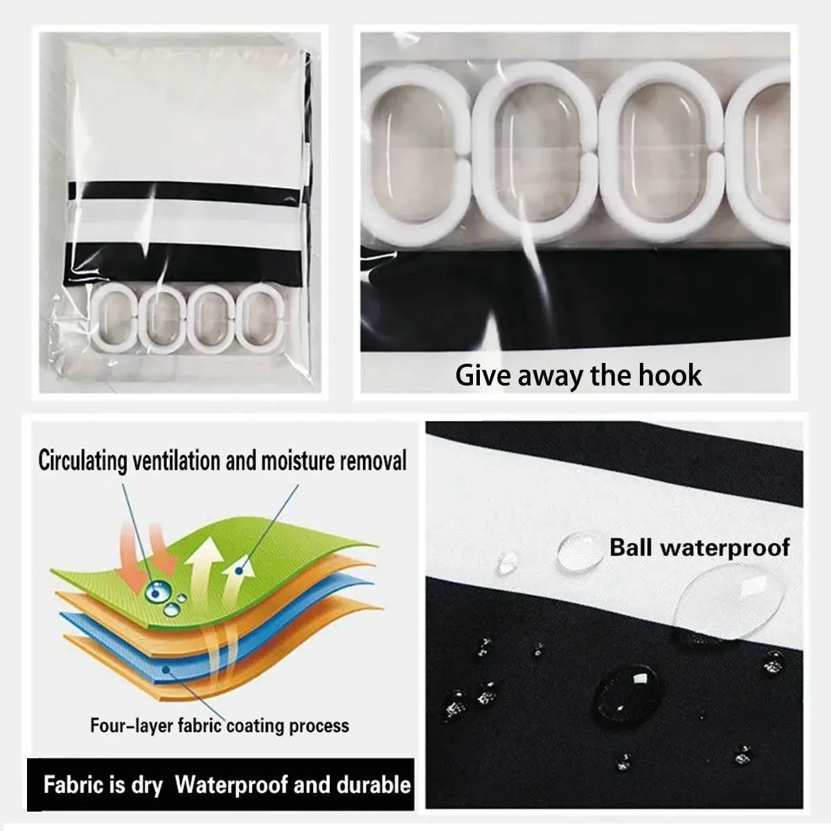 Blue Star River Waterproof Shower Curtain Bathroom Partition Dry and ...