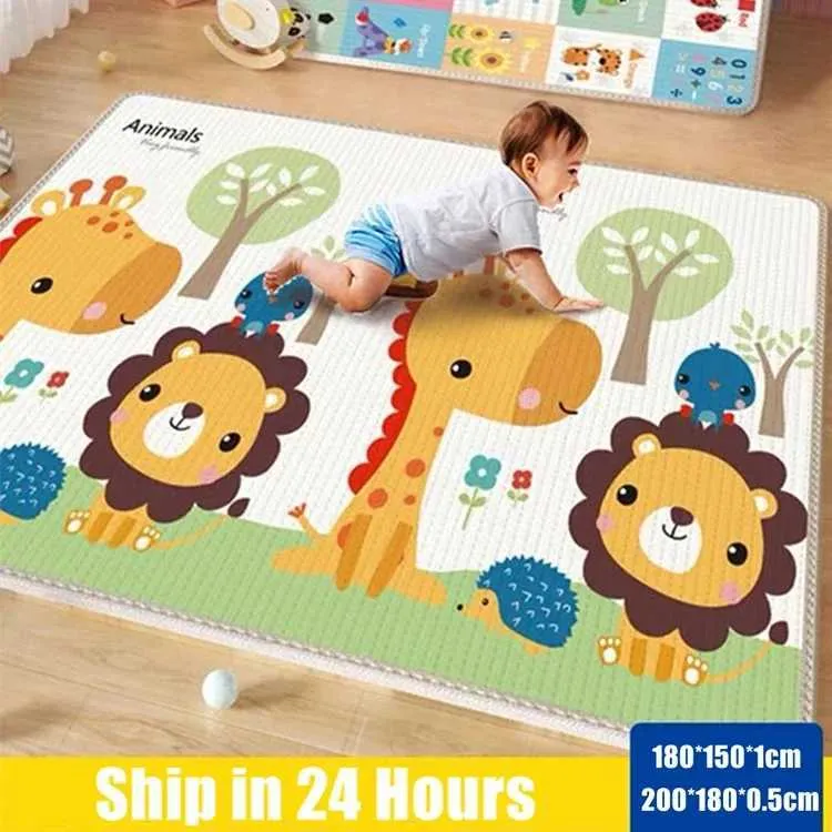 1cm EPE Baby Activity Gym Play Mat, 200x180cm Folding Crawling Carpet ...