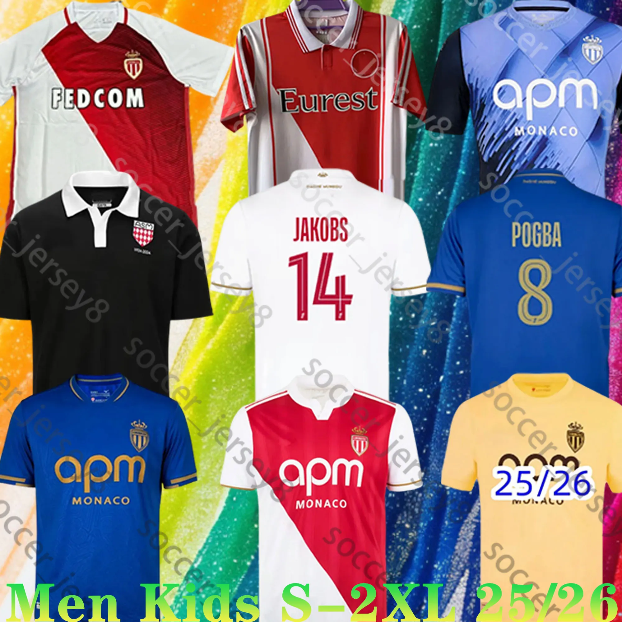 2025 2026 POGBA AS Monaco Soccer Jerseys Retro 97 98... From Soccer ...