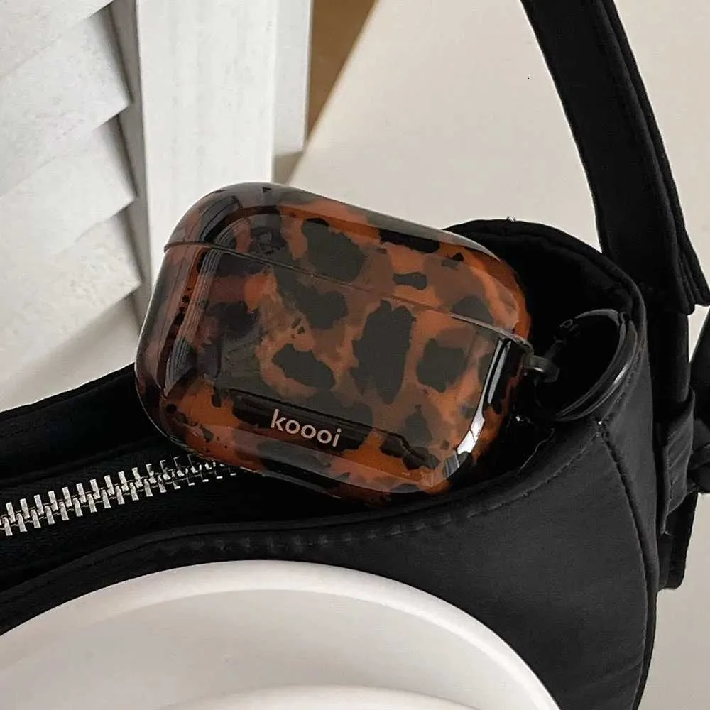 Ins Leopard Print Earphone Case with Hook Soft Protective Cover for ...