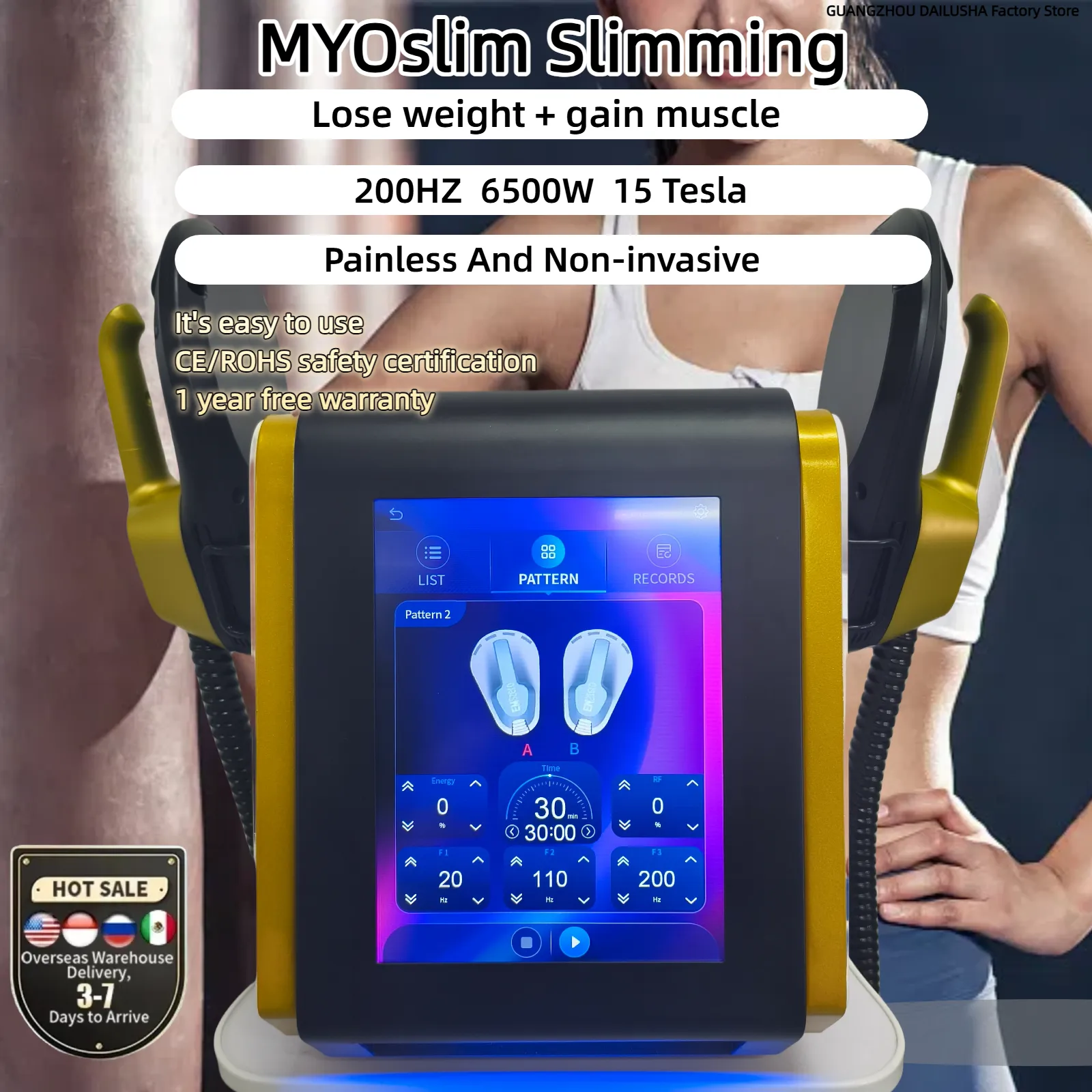 Hot EMS MYOslim Electromagnetic Muscle Stimulator Body Sculpting & Fat ...
