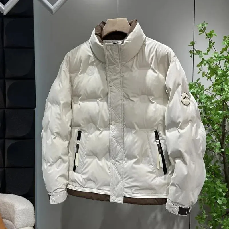 Mens Winter Down Jacket Shiny Waterproof Thick Warm White Duck Down ...