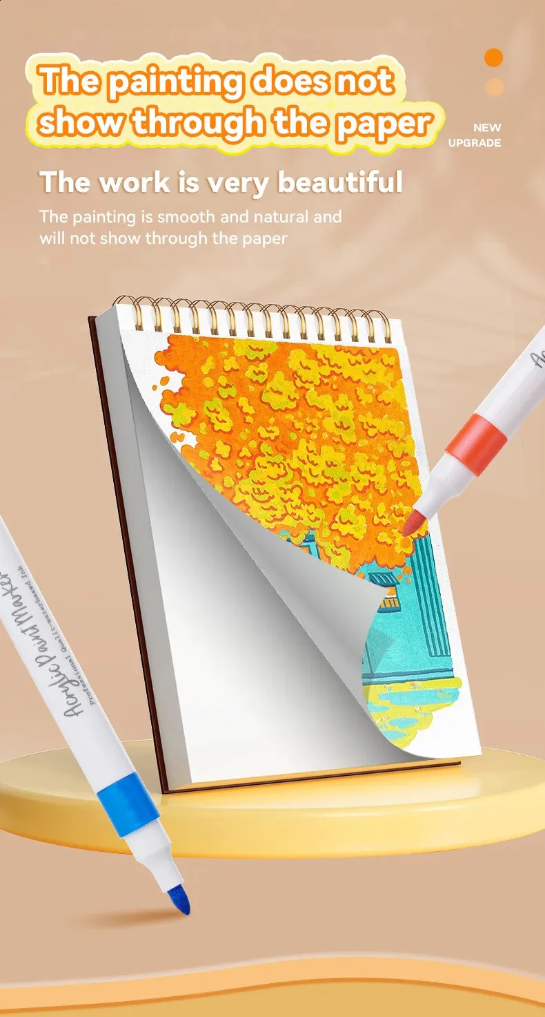 24/36/48/60/Acrylic Colors Markers Paint Pens for Rock Wood Stone Glass ...