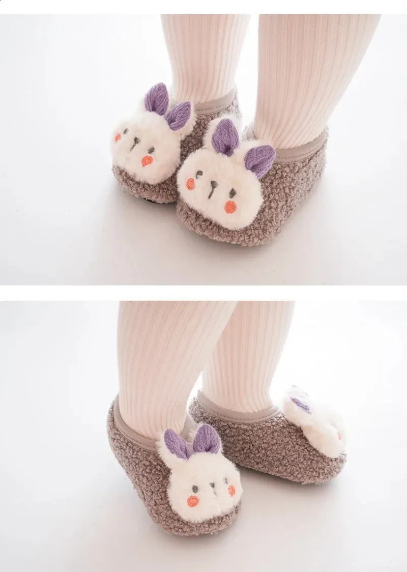 Cartoon Rabbit Floor Socks Plush Toddler Warm Soft Non-slip Indoor Home ...