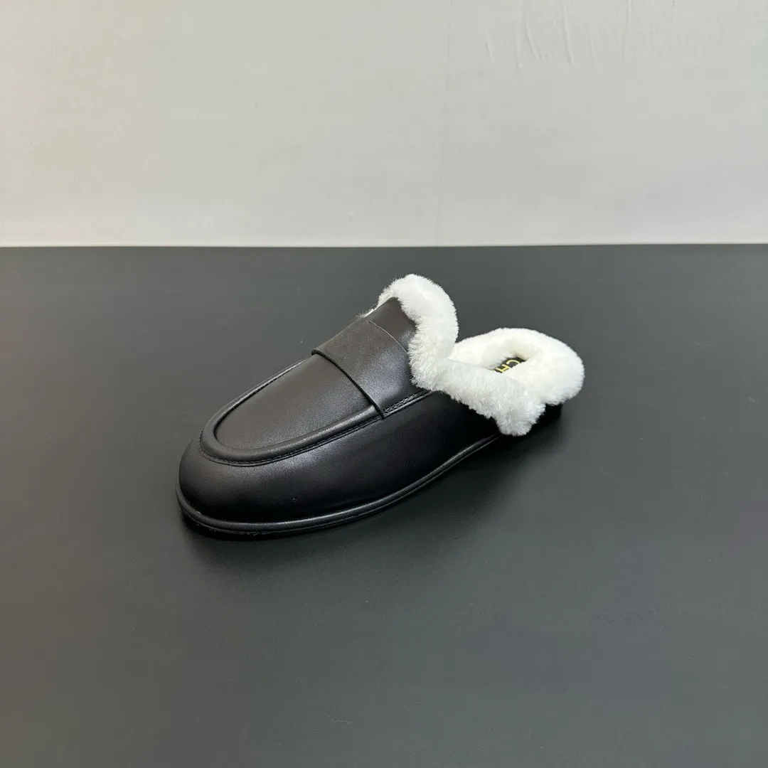 Slipper Mules Leather Quilted Slip On Loafers Round... From ...