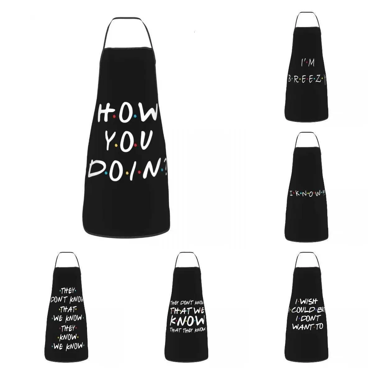 Funny Cooking Apron Unisex Friends TV Show How You Doin Chef Bib Apron ...