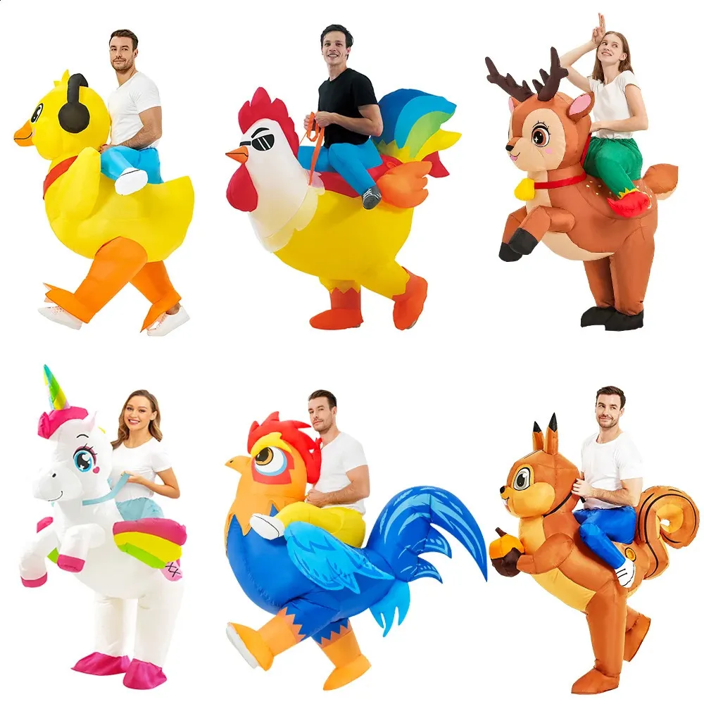 Adult Rooster Inflatable Costume Funny Unicorn Elk Animals Suit ...
