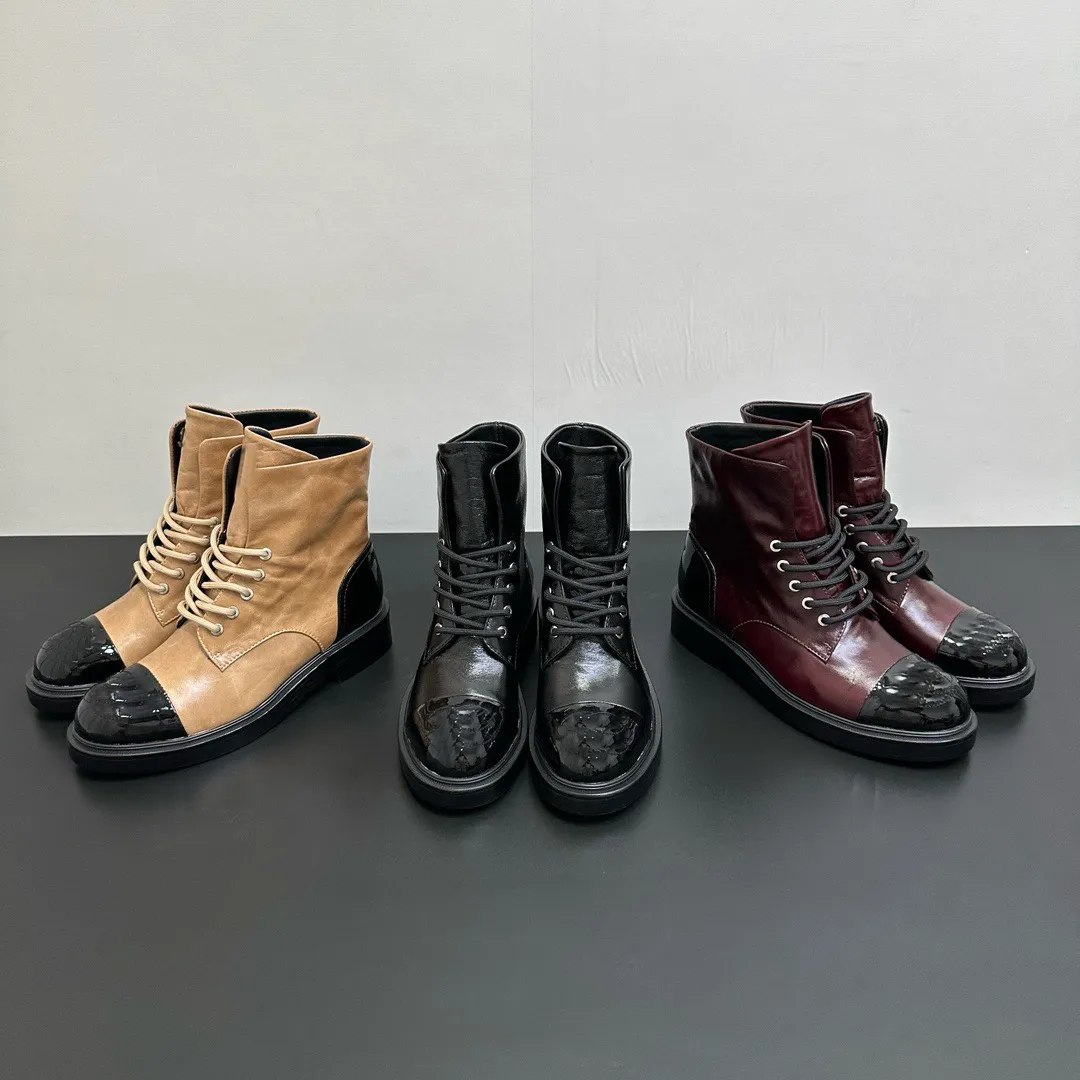 Designer Womens Winter Lace Up Knight Boots Round Toe Platform Short ...