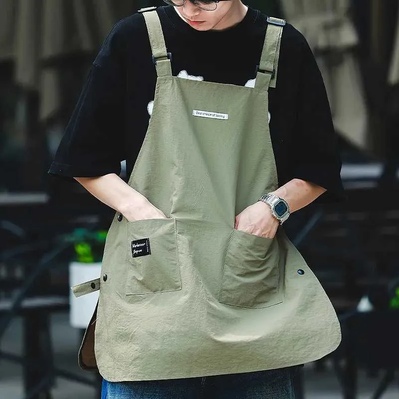 Waterproof Work Apron With Pockets Front/Back Wear, Large Capacity ...