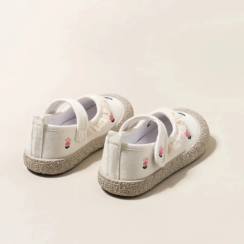 Canvas Shoes Fashion Sweet Embroidery Toddlers Casual Shoes Soft Soled ...