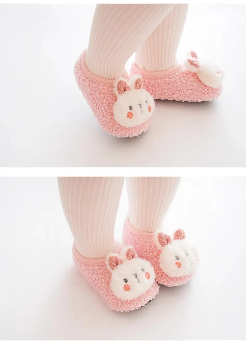 Cartoon Rabbit Floor Socks Plush Toddler Warm Soft Non-slip Indoor Home ...