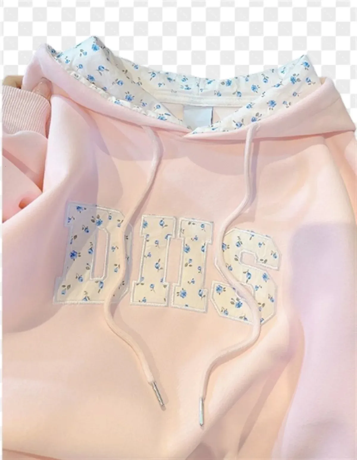 2025 Broken Flower Color Matching Hooded Hoodie: Spring and Autumn ...